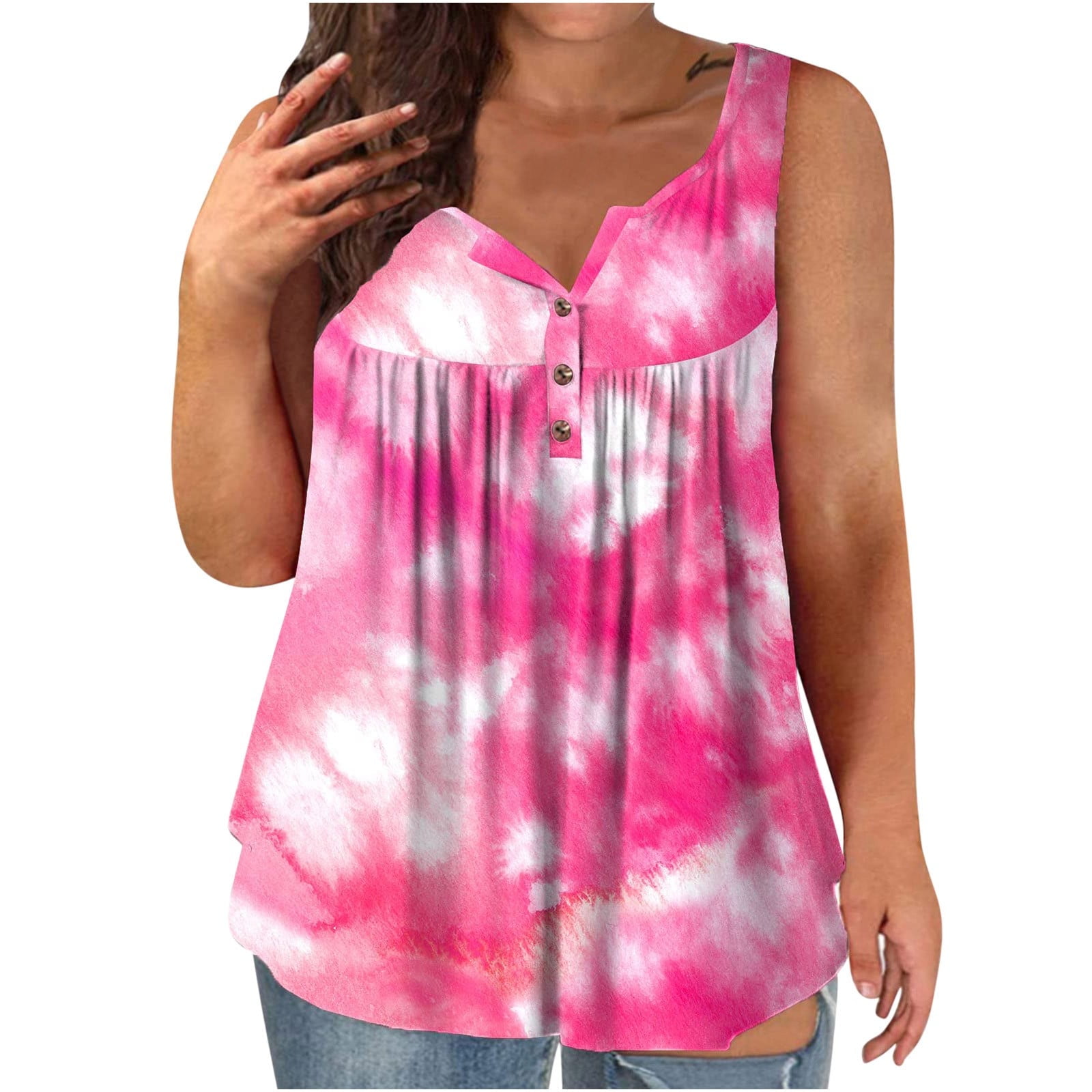 LYXSSBYX Plus Size Tank Tops for Womens Tank Summer Printed Sleeveless ...
