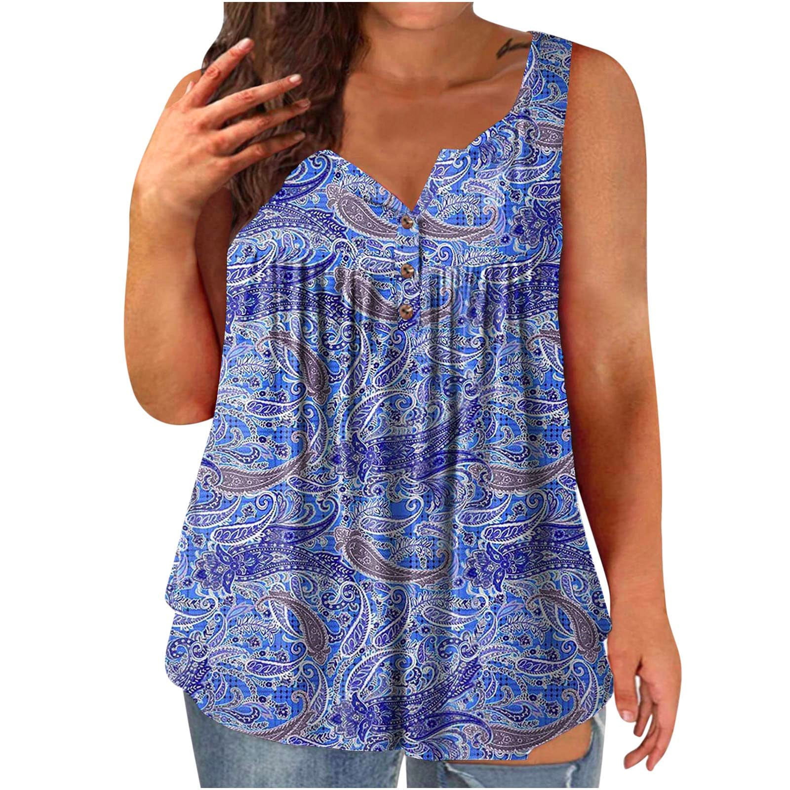 LYXSSBYX Plus Size Tank Tops for Women Womens Tank Summer Printed ...