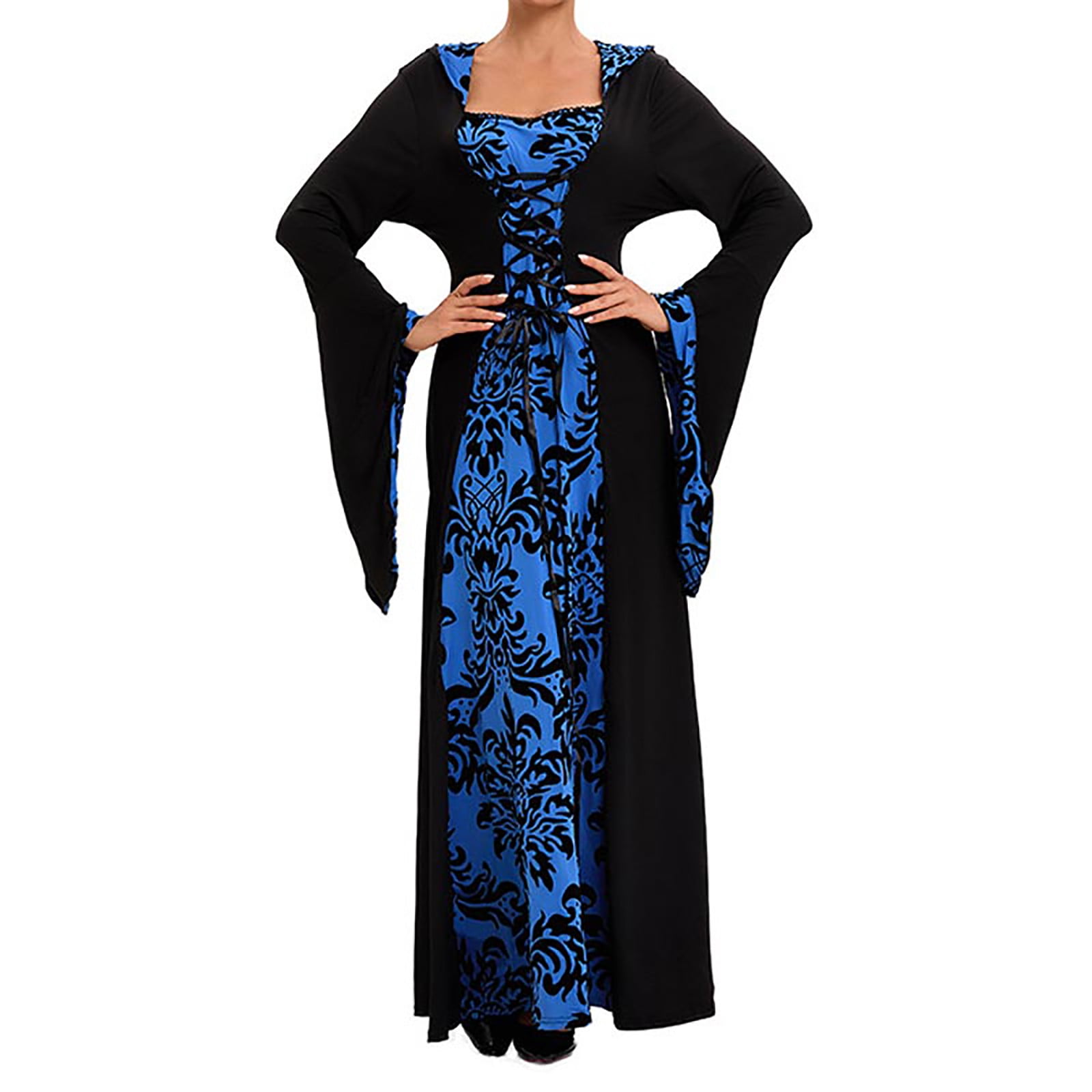 LYXSSBYX Renaissance Dress Women Medieval Dress Rules Hemline Double ...