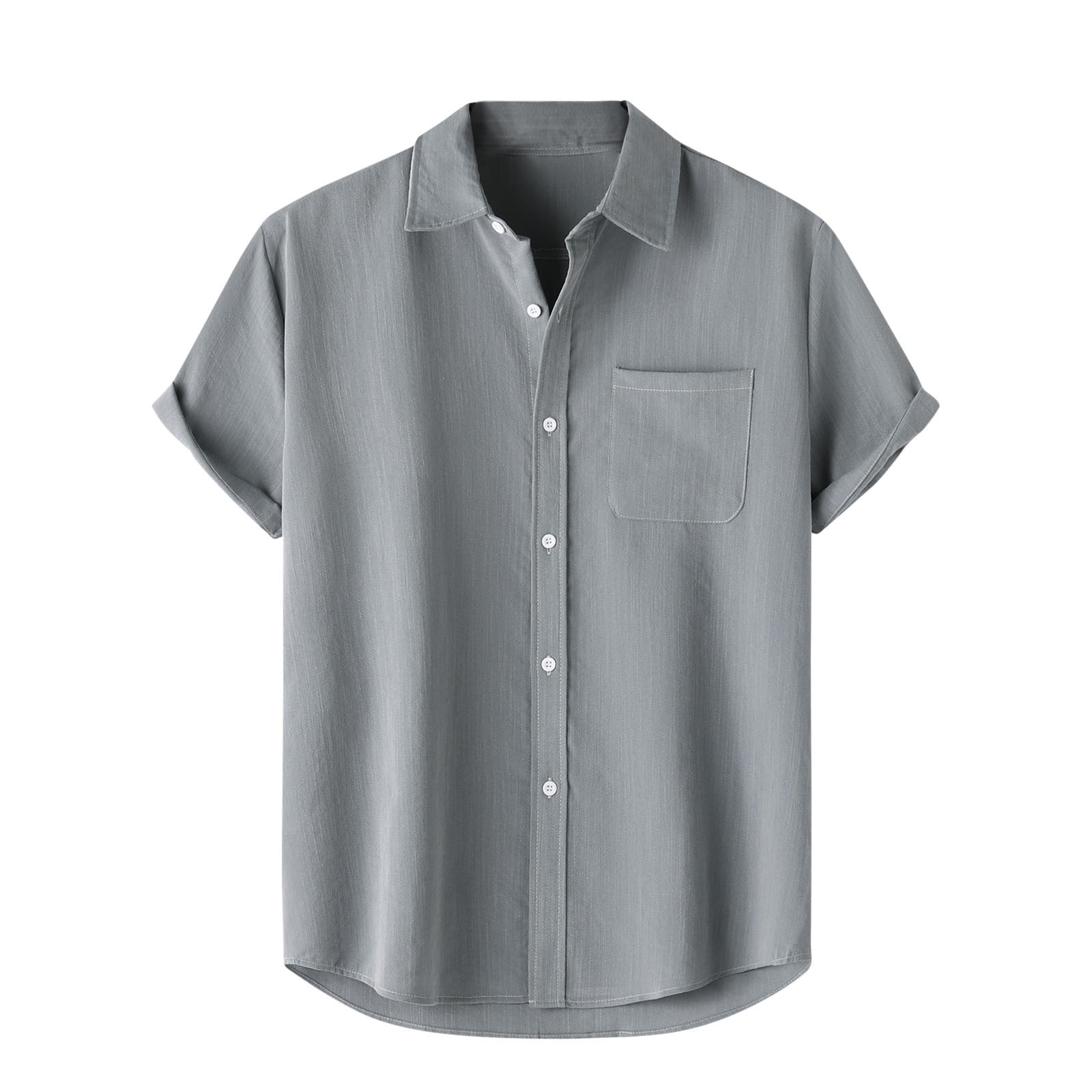 LYXSSBYX Shirt for Men Short Sleeve Button Down Men Casual Solid ...