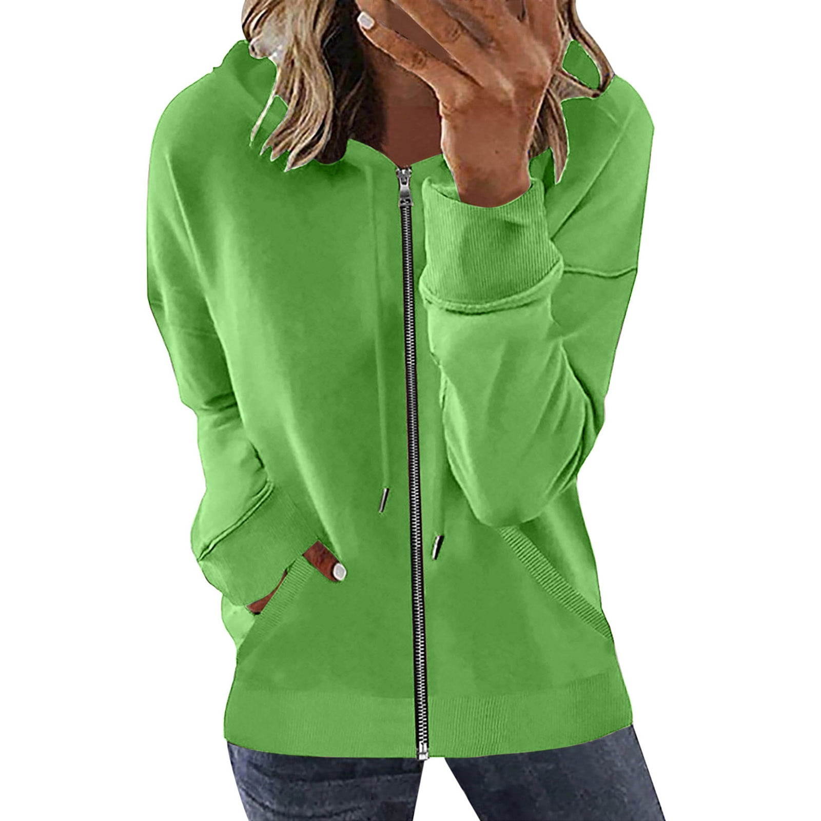 LYXSSBYX Sweatshirts for Women Zipper Front Fashion Woman Long Sleeve ...