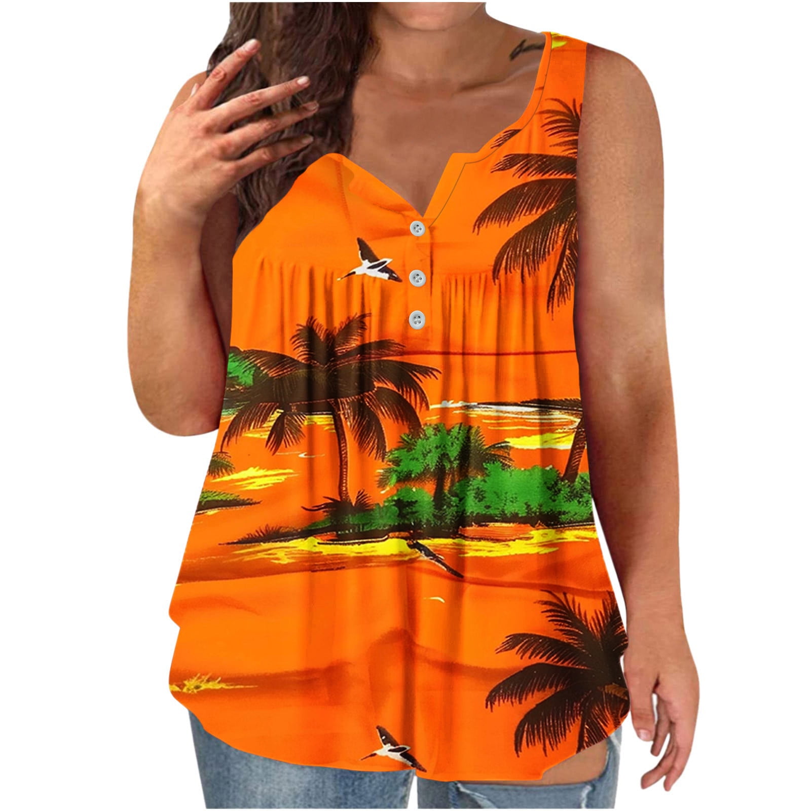 LYXSSBYX Tank Top for Women Loose Fit Womens Tank Summer Solid Sleeveless Flared Trendy Casual ...