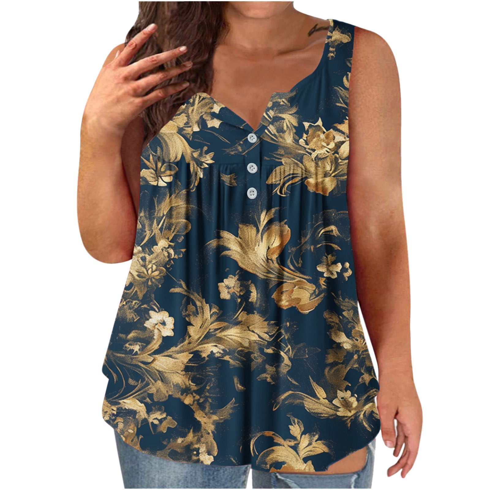 LYXSSBYX Tank Tops for Womens Tank Summer Printing Sleeveless Flared ...