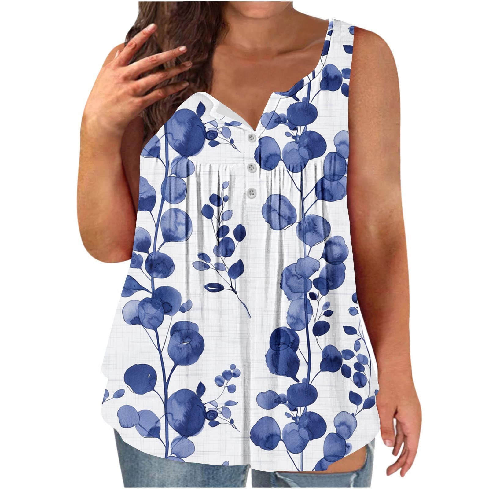 LYXSSBYX Tank Tops for Women Clearance Womens Tank Summer Solid Sleeveless Flared Trendy Casual ...