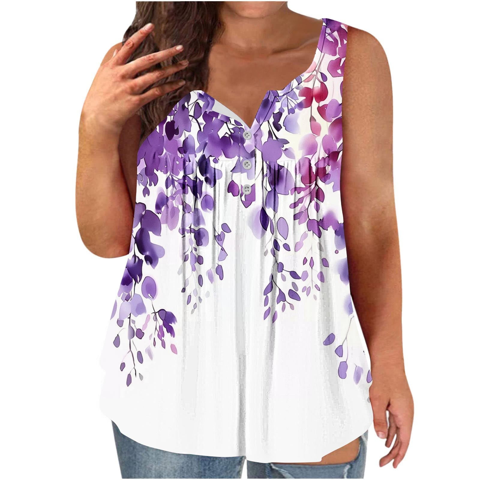 LYXSSBYX Tank Tops for Womens Tank Summer Solid Sleeveless Flared ...