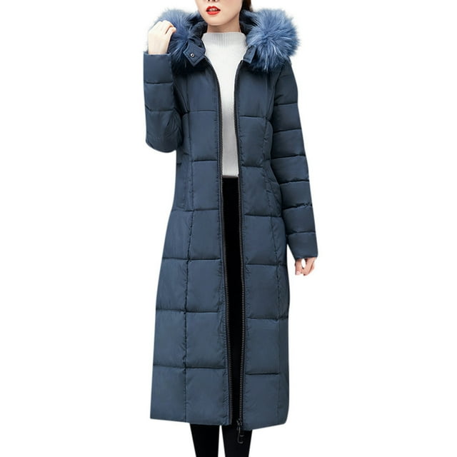 LYXSSBYX Winter Coats for Women Plus Size Clearance Women Outerwear Faux Fur Hooded Coat Long ...