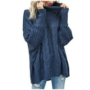 Cupshe Knitwear Sweater for Women Button Front Turtleneck Wrap Long ...