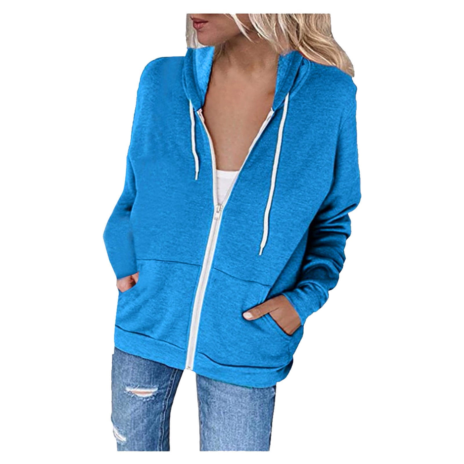 LYXSSBYX Womens Hoodies with Zippers Womens Hoodie Full Zip Long Sleeve ...