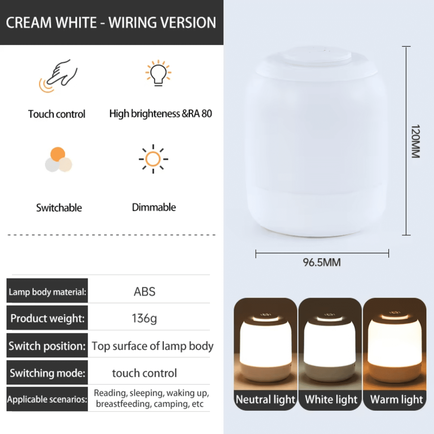 LYY 2025 Lamp Night Light Table Lamp Bedside Lamp Bedroom Lamp with ...