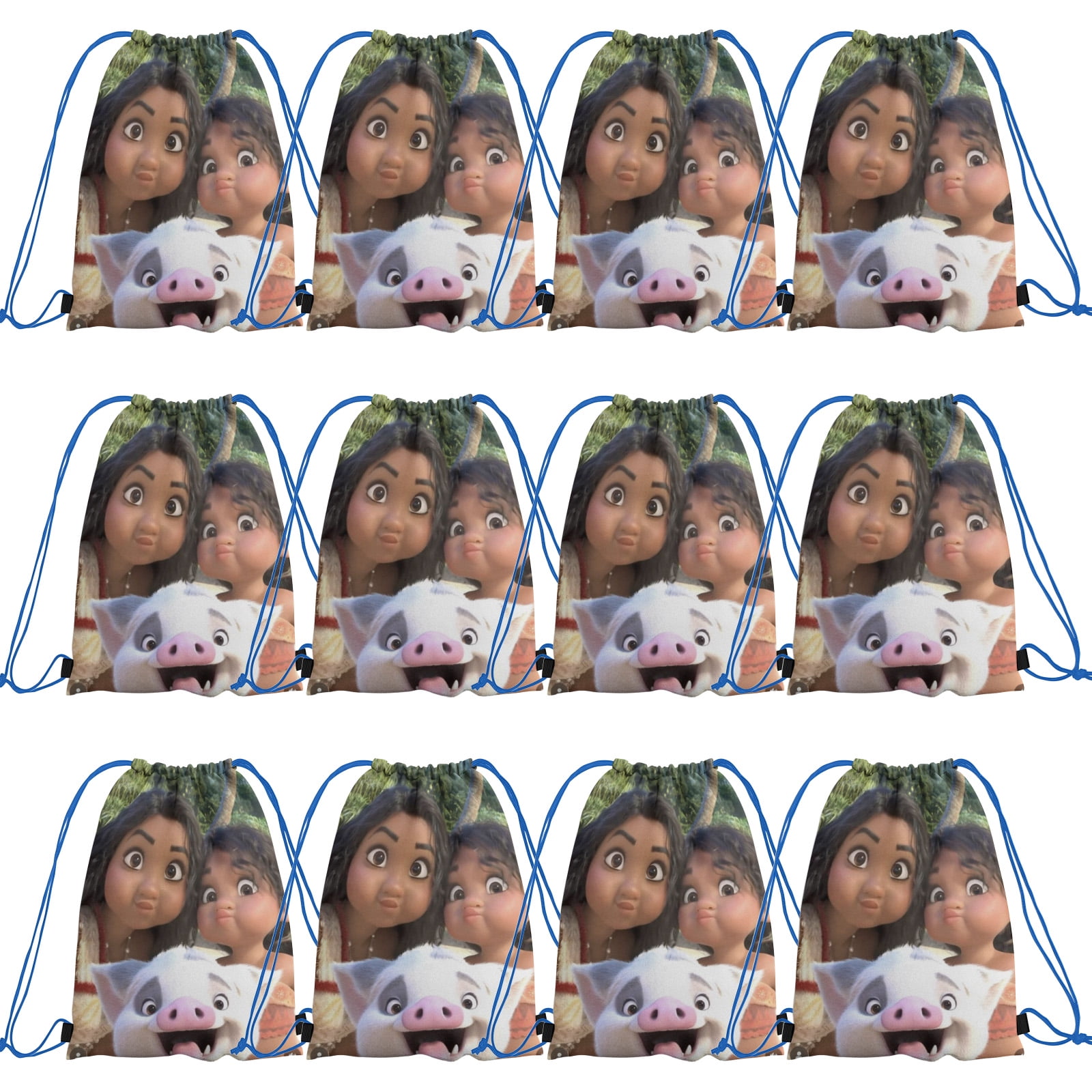 LZ287UM 12 PCS Moana Drawstring Backpack, Waterproof, Adjustable ...