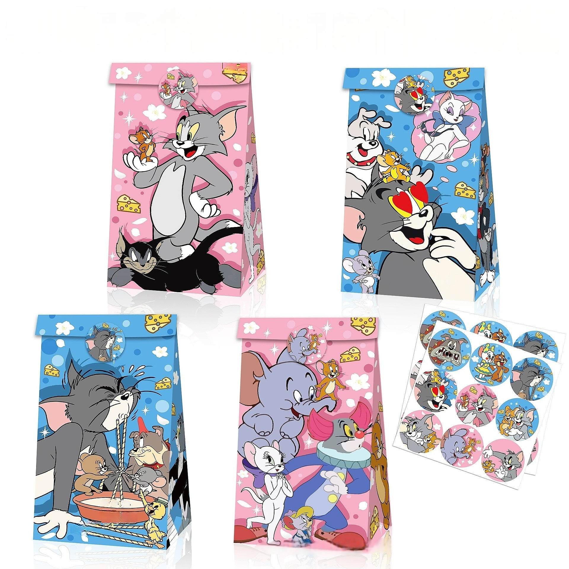LZ287UM Tom and Jerry Themed Kraft Paper Candy Bags for Birthday ...