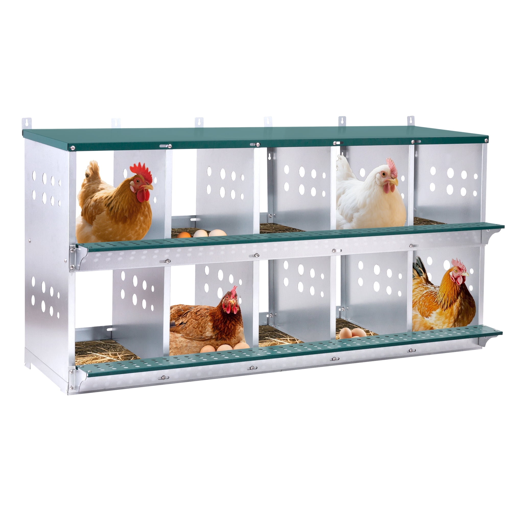 LZBEITEM 10 Chicken Nesting Boxes for Laying Eggs, Galvanized Steel Hen ...
