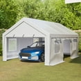 LZBEITEM 13 x 20 ft Carport, Heavy Duty Canopy Storage Shed with Mesh ...