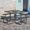 "LifeYard Outdoor 6' Rectangular Picnic Table, Expanded Metal, Heavy ...