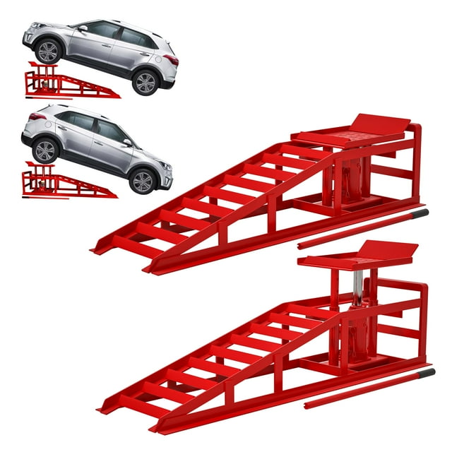 LZBEITEM Car Ramp Lifts - 2PCS Heavy-Duty Vehicle Ramps with 5T ...