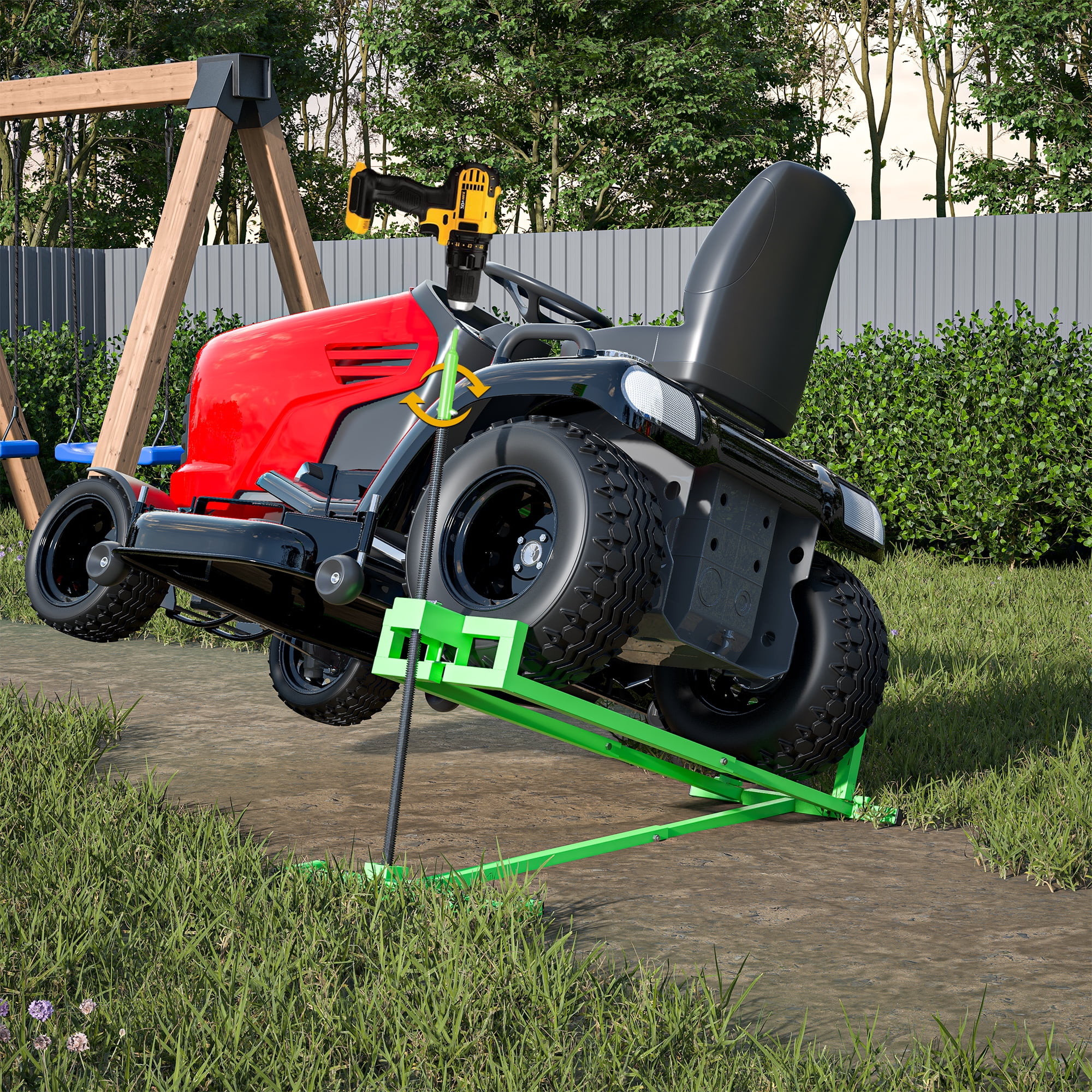 LZBEITEM Portable Garage Heavy Lawn Mower Lift Jack Rod - 882 lbs ...