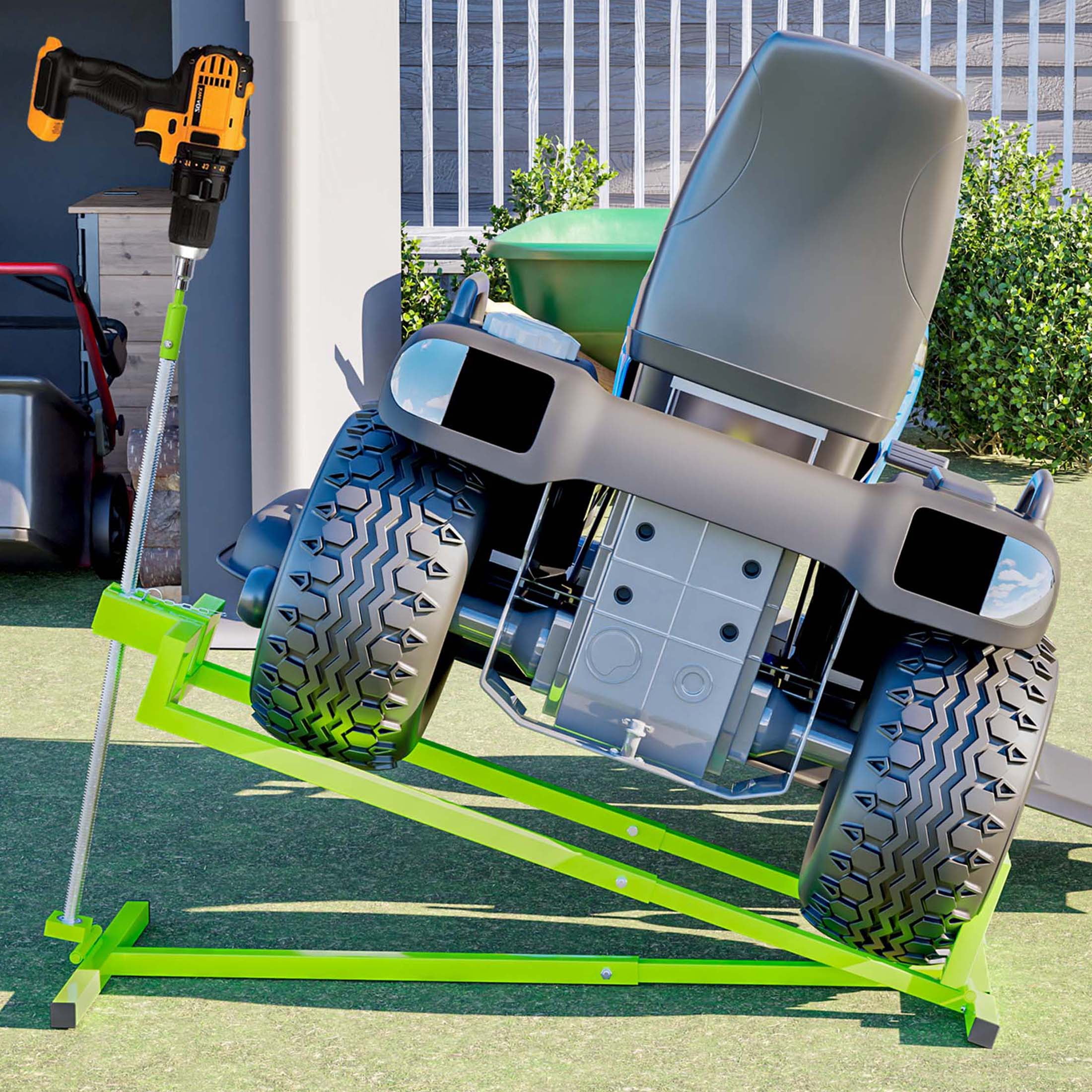 LZBEITEM Lawn Mower Lift Jack, 882 lbs Capacity, Steel, Adjustable Tilt ...