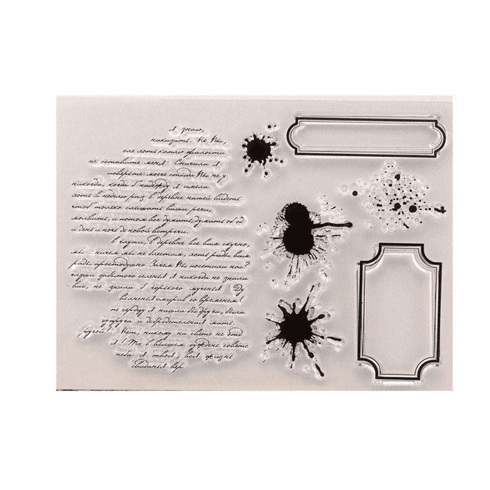 LZBRDY 4.3 by 6.1 Inch Handwriting Words Letters Ink Dots Frames Clear ...