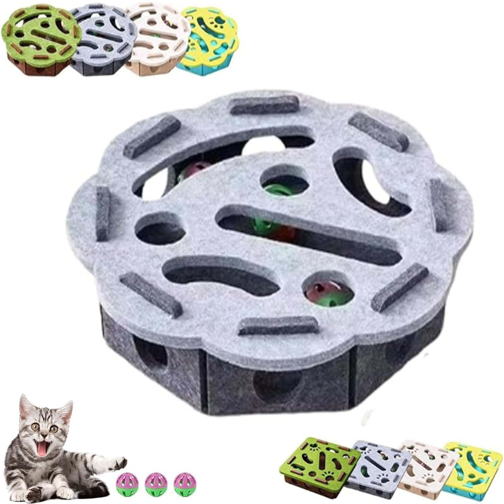 LZCKDPX Cat Puzzle Enrichment Box with Scratcher, Interactive Cat Maze ...