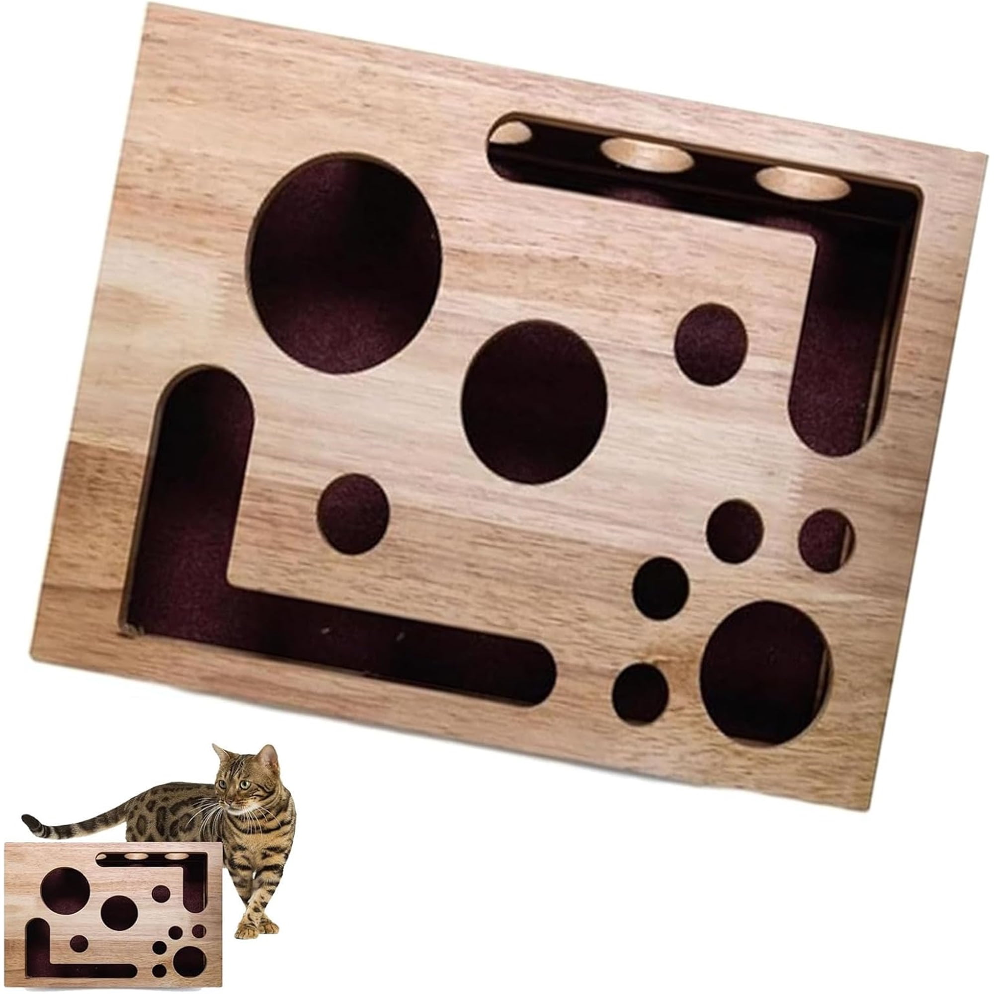 LZCKDPX Cat Puzzle Enrichment Box with Scratcher, Interactive Cat Maze ...