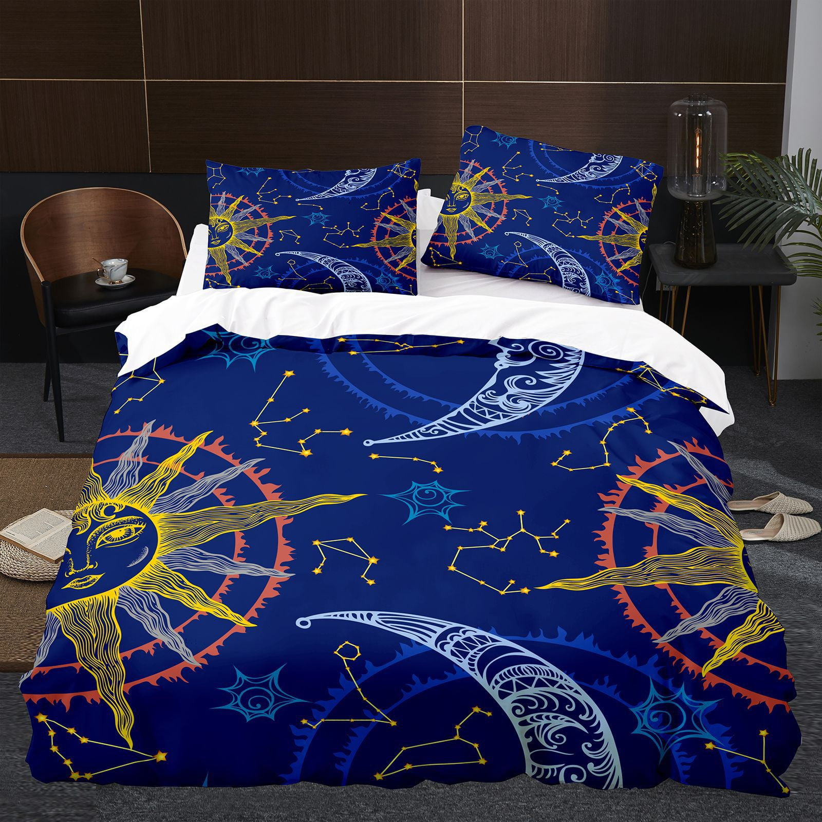 LZHDF 3D Sun Moon Bedding Set Bohemian Down Duvet Cover Pillow Case 2 ...