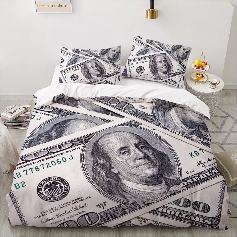 LZHDF Money Bedding Set 3D Luxury Duvet Cover Pillowcase 2/3pcs King ...
