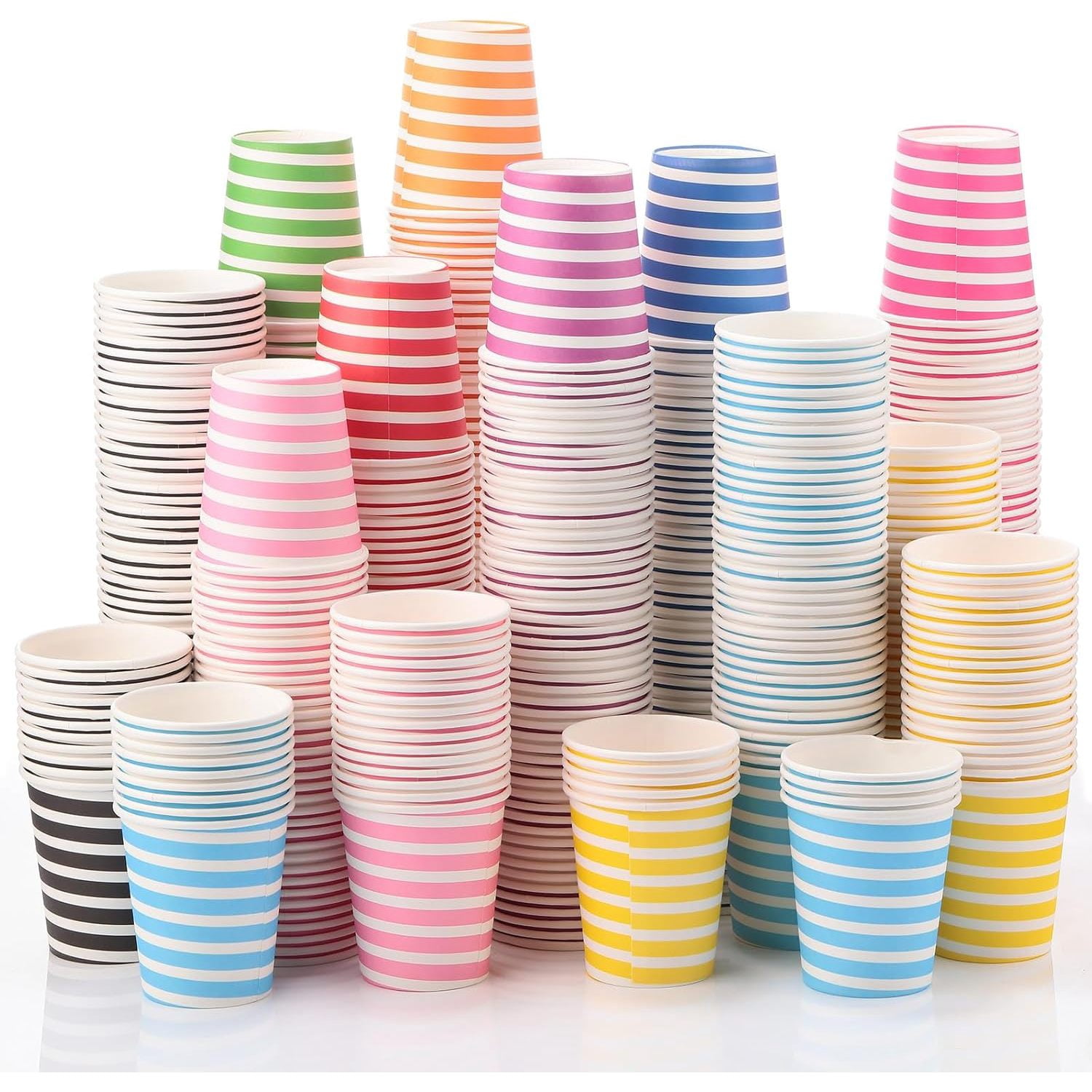 LZHF 500 Pack 8oz Colored Paper Coffee Cups Bulk Disposable Coffee Cups ...