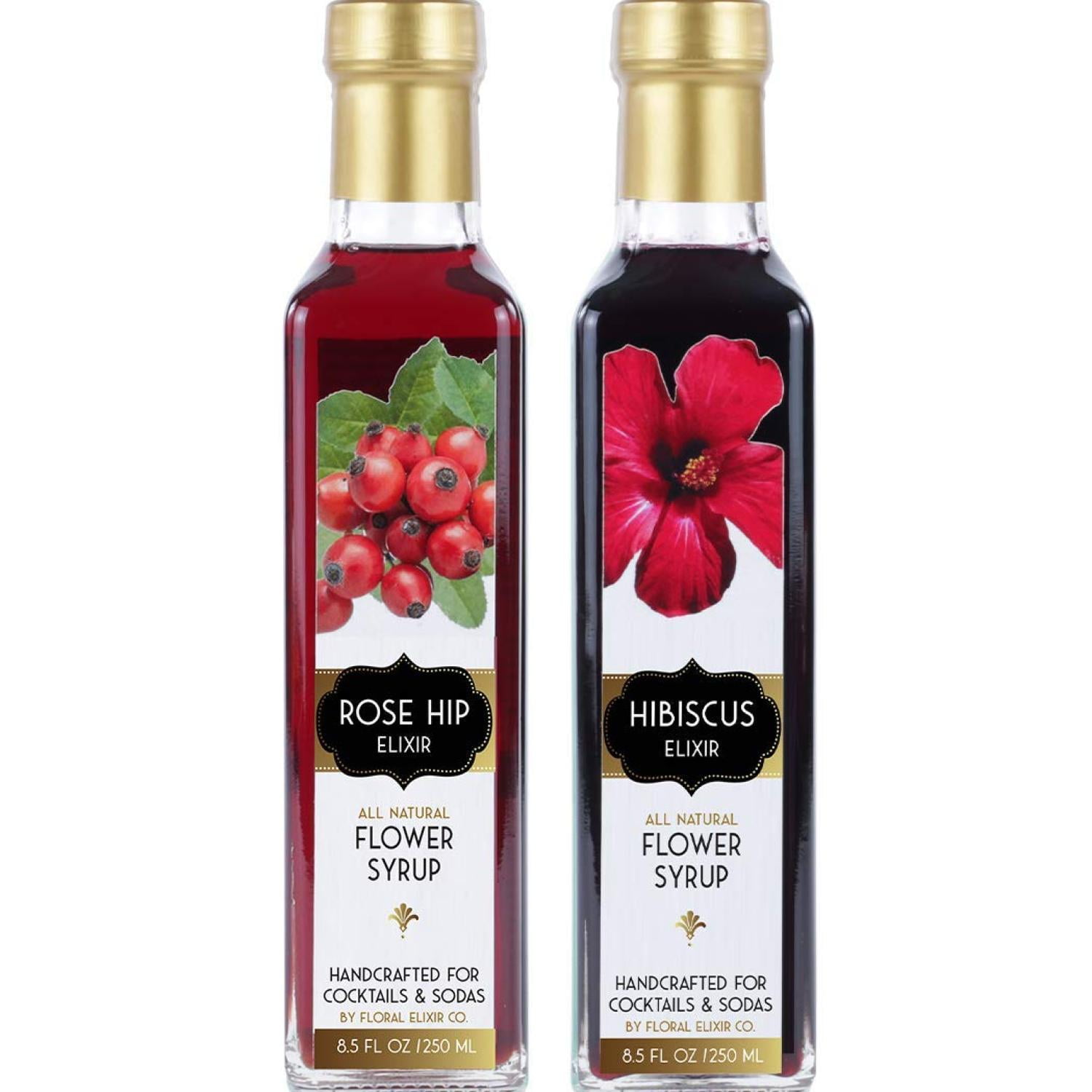 LZHF - All Natural Syrups for Cocktails & Sodas (2 x 8.5 oz) (Rose Hip ...
