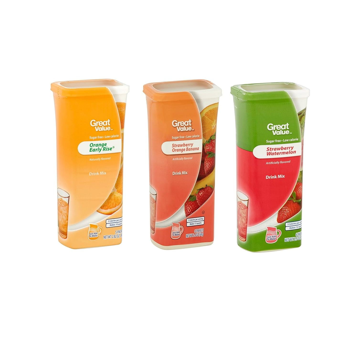 LZHF Drink Mix, Sugar Free, Early Rise Orange, Orange Strawberry Banana ...
