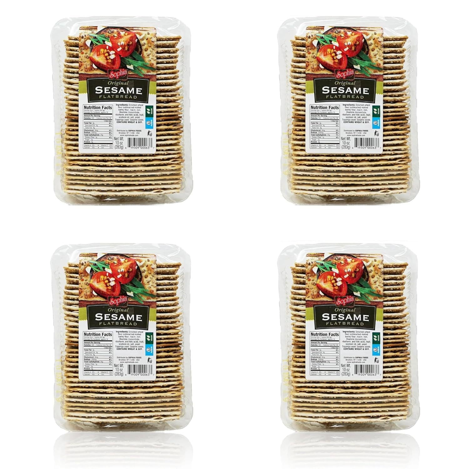 LZHF Flatbread Crackers-Original Sesame 10oz-4 pack - Walmart.com