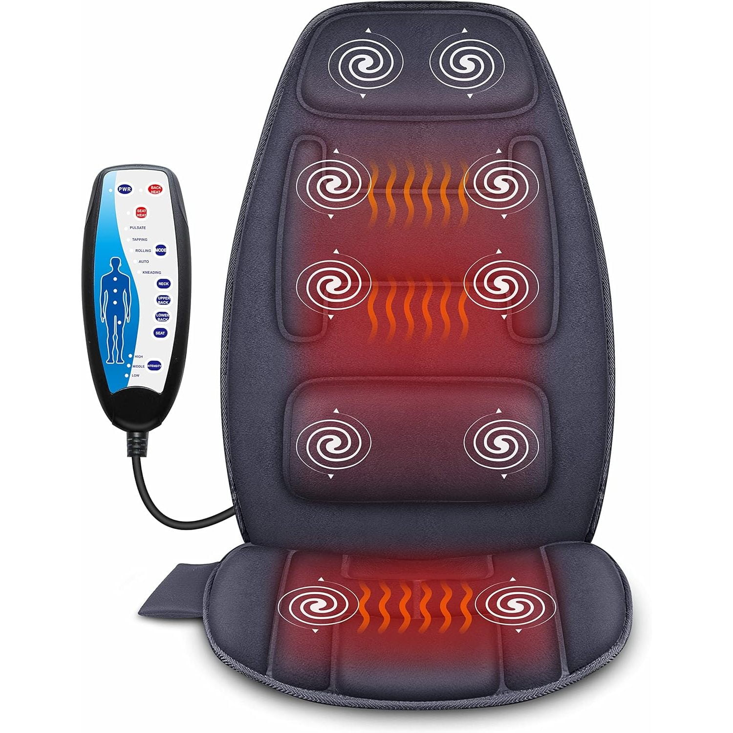 LZHF Massage Seat Cushion with Heat - Extra Memory Foam Support Pad in ...