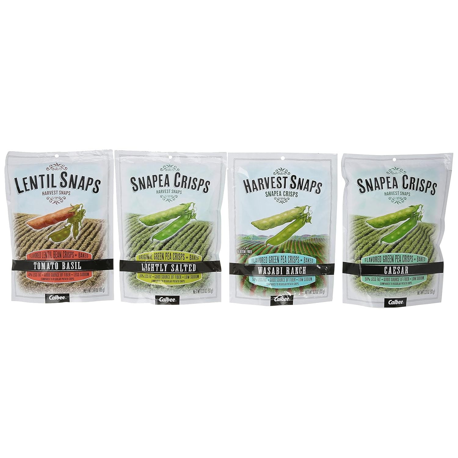 LZHF Snapea Crisps Harvest Snaps ~ Variety Pack ~ Caesar, Wasabi Ranch ...