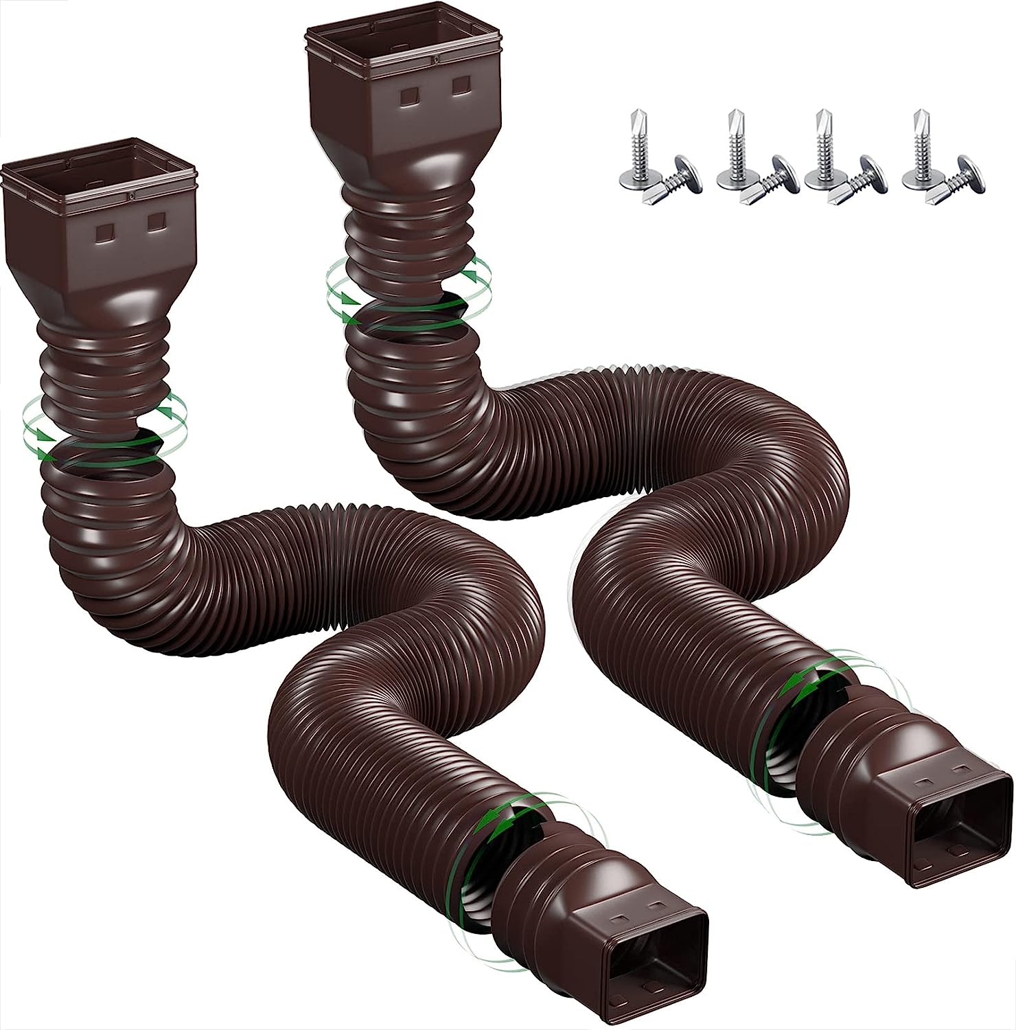 "LZJZ 2-Pack Expandable Plastic Rain Gutter Downspout Extensions ...