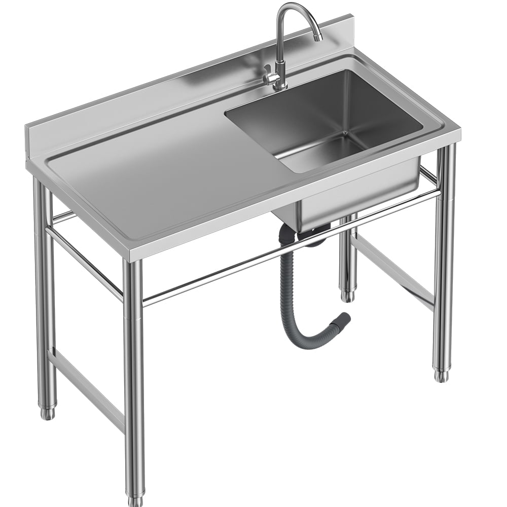 LZJZ Free Standing Utility Sink, Stainless Steel Commercial Kitchen ...