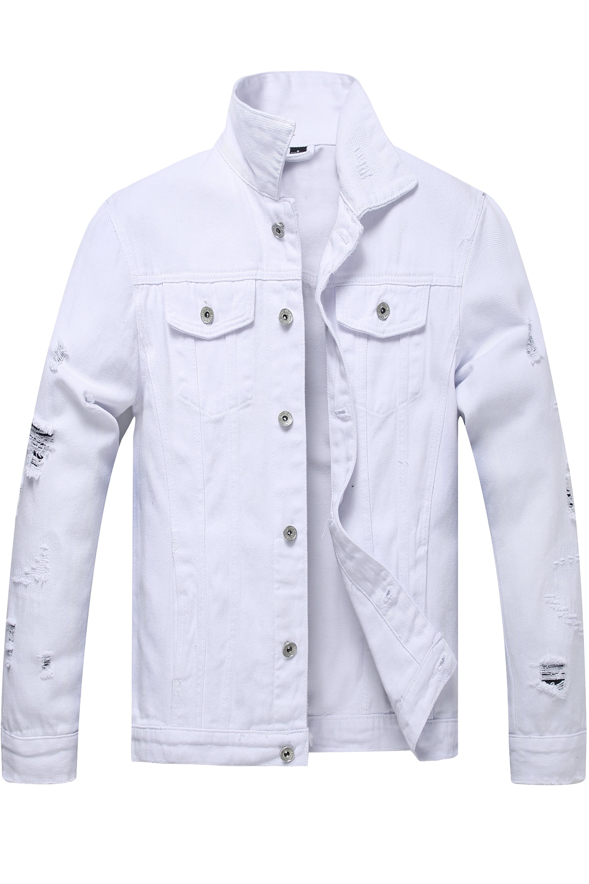 LZLER Casual Jean Jacket for Men Ripped Classic Denim Jacket - Walmart.com