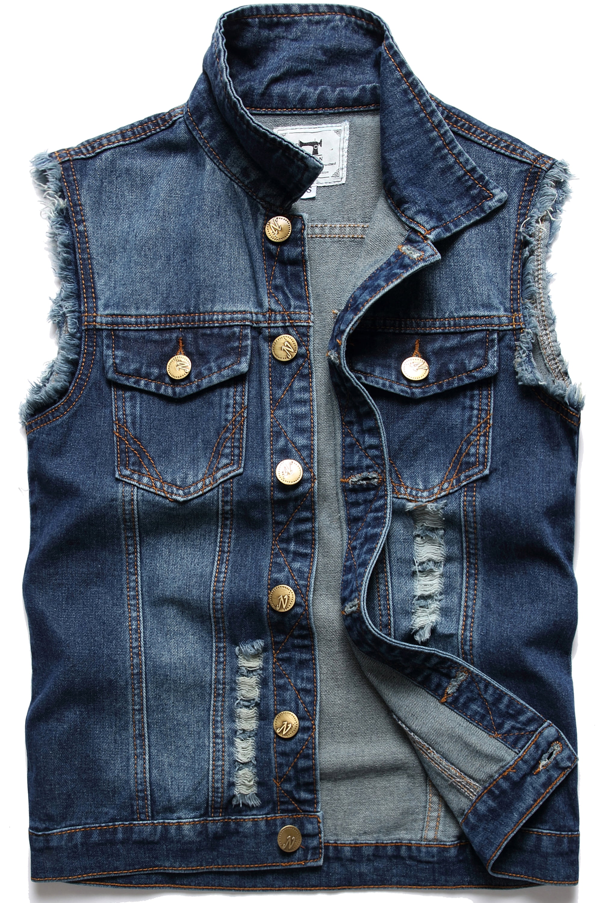 LZLER Casual Jean Jacket for Men Ripped Sports Denim Jacket - Walmart.com