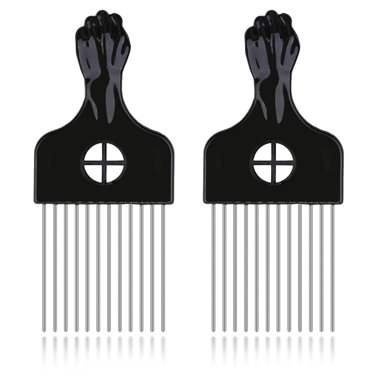 LZLINGMEI 2 Pack Afro Comb and Metal Wig Detangler - Braid Styling Comb ...