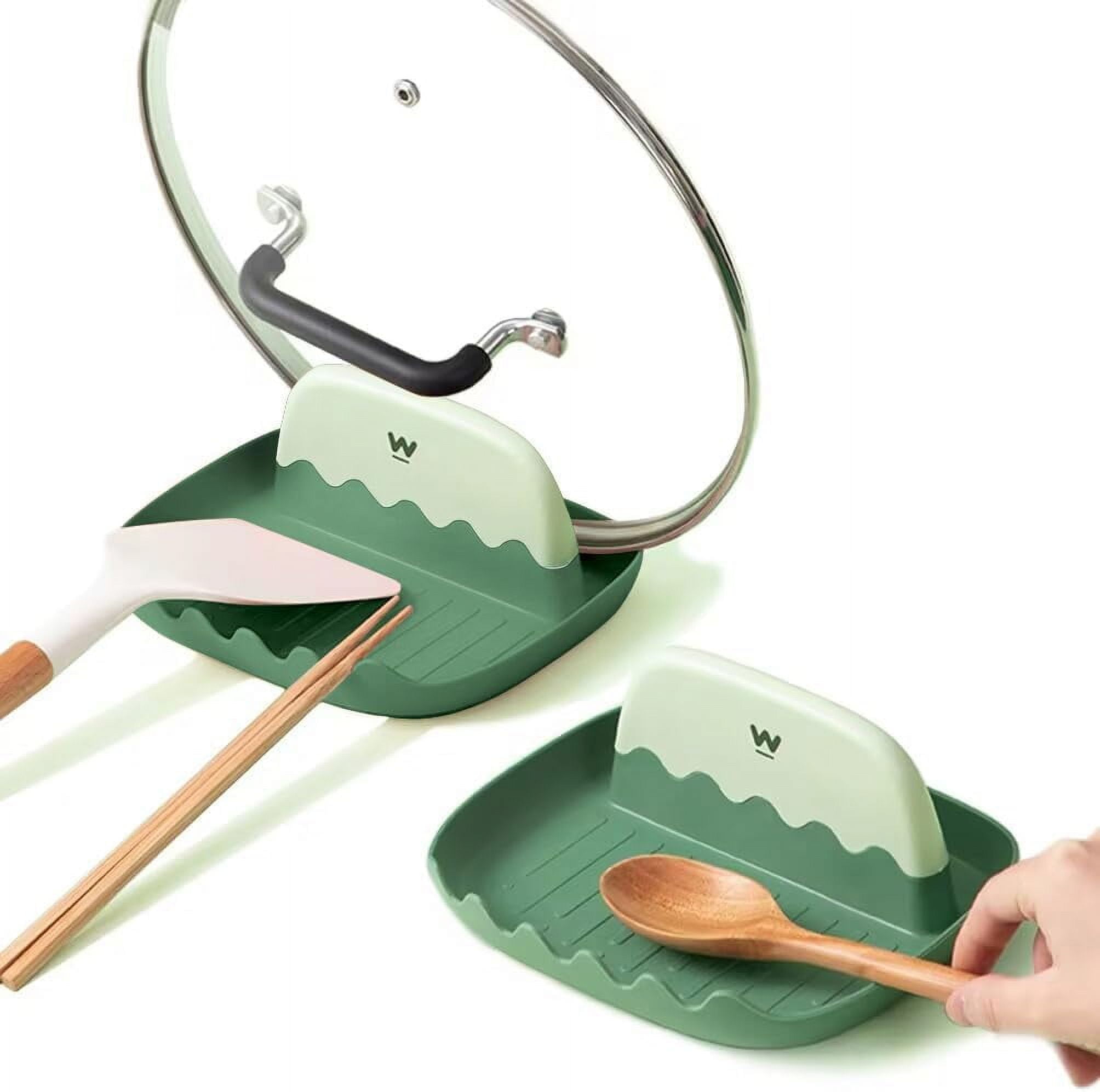 LZLINGMEI 2Pcs Lid and Spoon Rest for Kitchen Counter, Cooking Ladle ...
