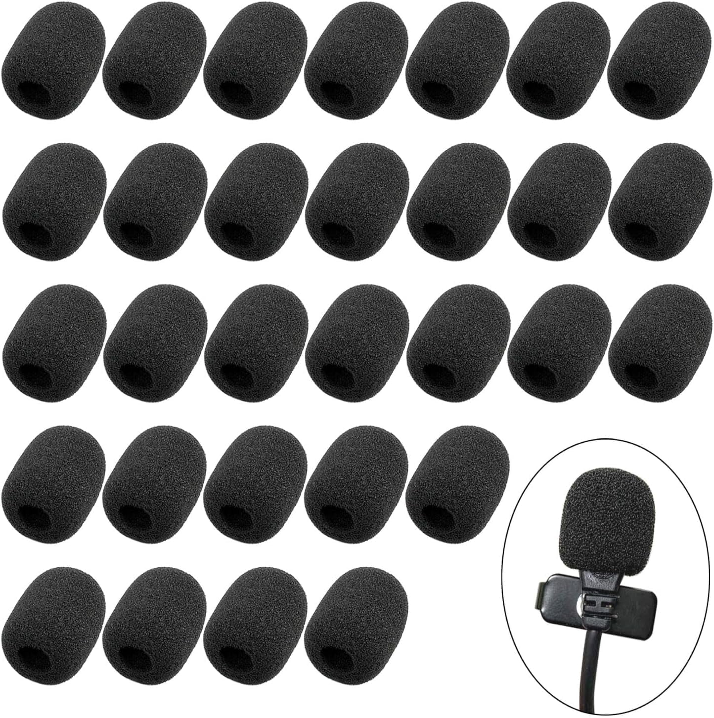LZLINGMEI 30PCS Mini Size Lapel Headset Mic Foam Covers Microphone ...