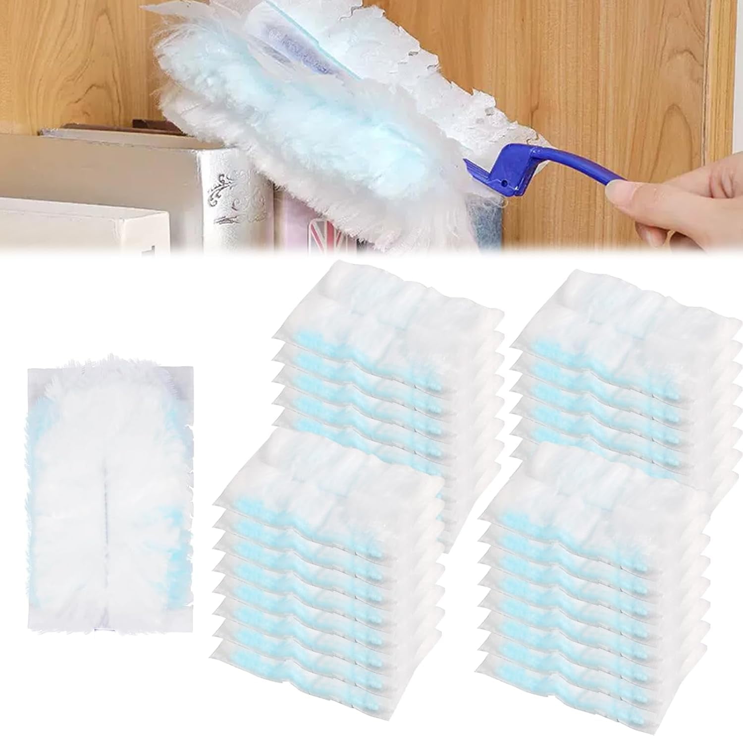 LZLINGMEI 40 Pieces Dust Magnet Feather Duster Microfiber Duster with 1 ...