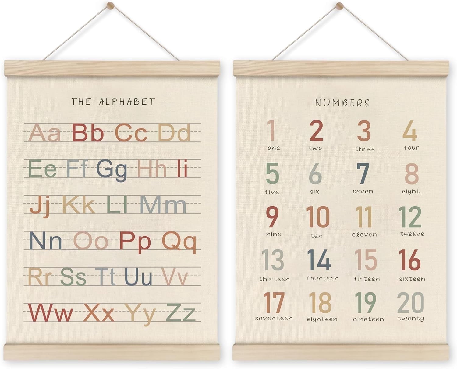 LZLINGMEI 2PCS Alphabet And Numbers Poster Hanger Frame,Boho Poster ...