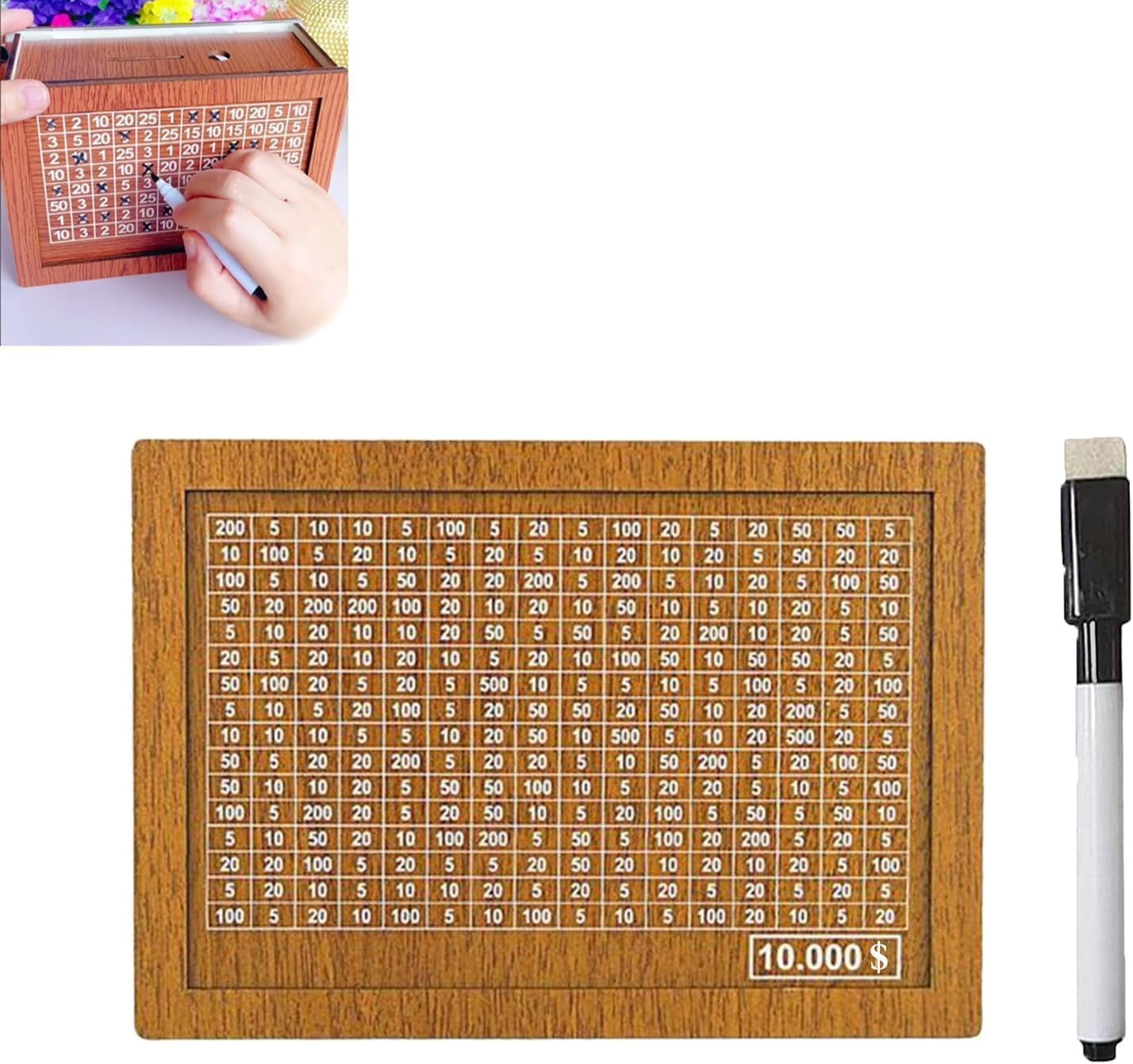 LZLINGMEI Cash Vault Savings Box, Money Piggy Bank for Adults, Wooden ...