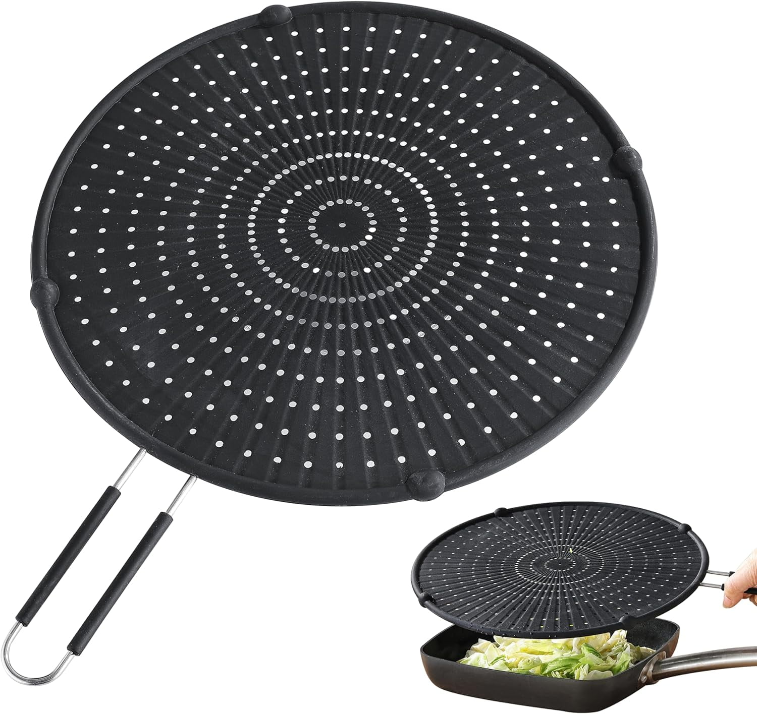 LZLINGMEI Splatter Screen for Frying Pan,Grease Splatter Guard, Heat ...