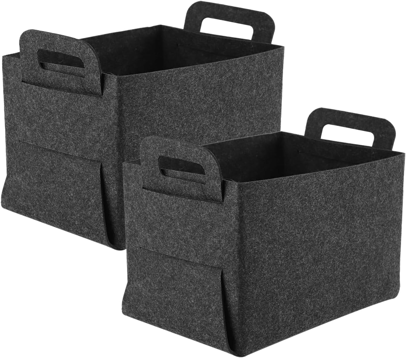 LZLINGMEI Storage Basket, 2 Pack Felt Basket Folding Felt Storage Box ...