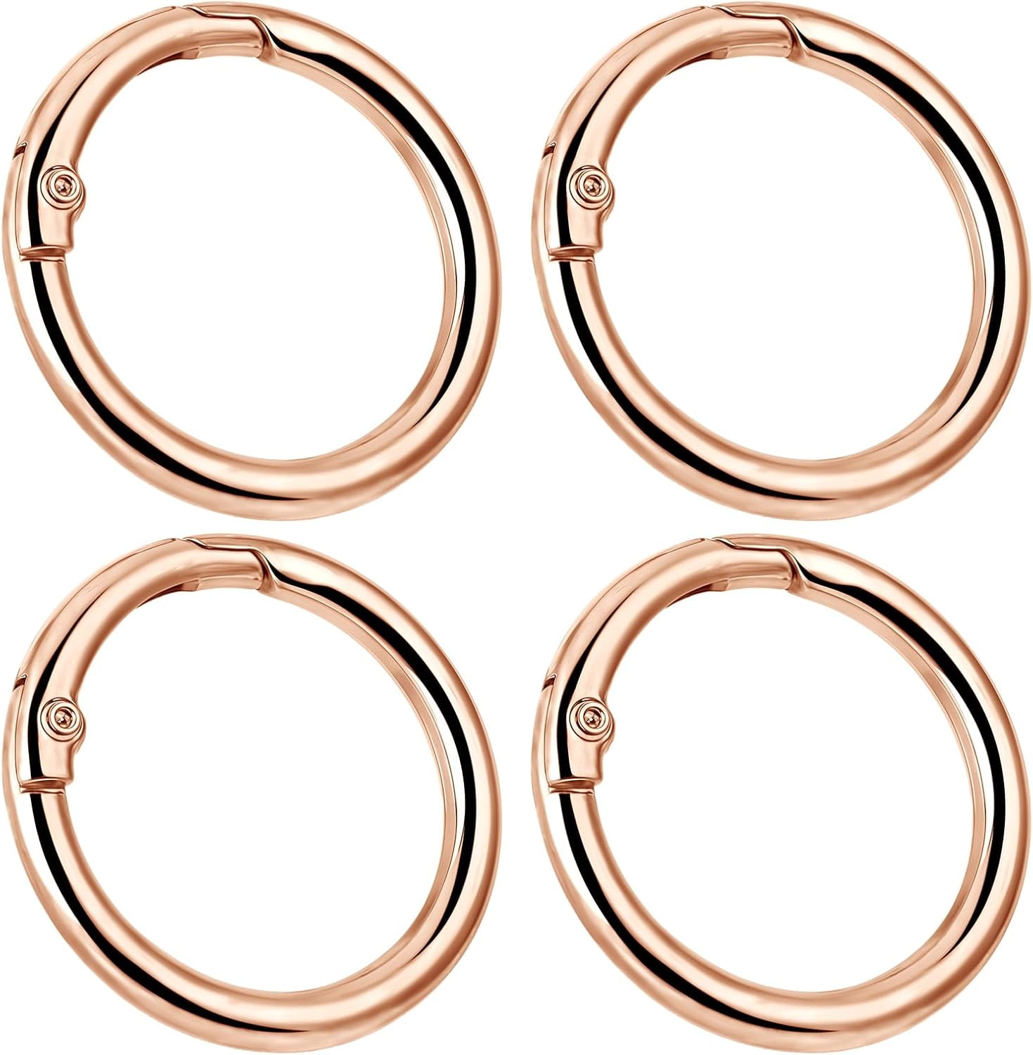 LZLINGMEI carabiner round 25 mm, 4 pieces key rings stainless steel key ...