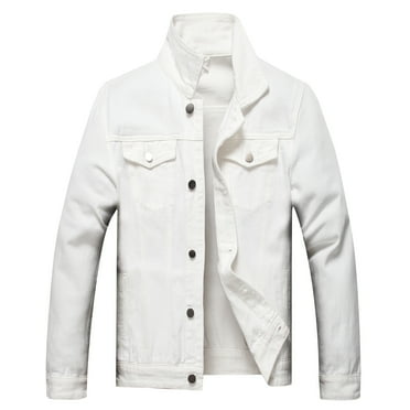 LZLER Ripped Jean Jacket for Men Red Fashion Denim Jacket Men - Walmart.com