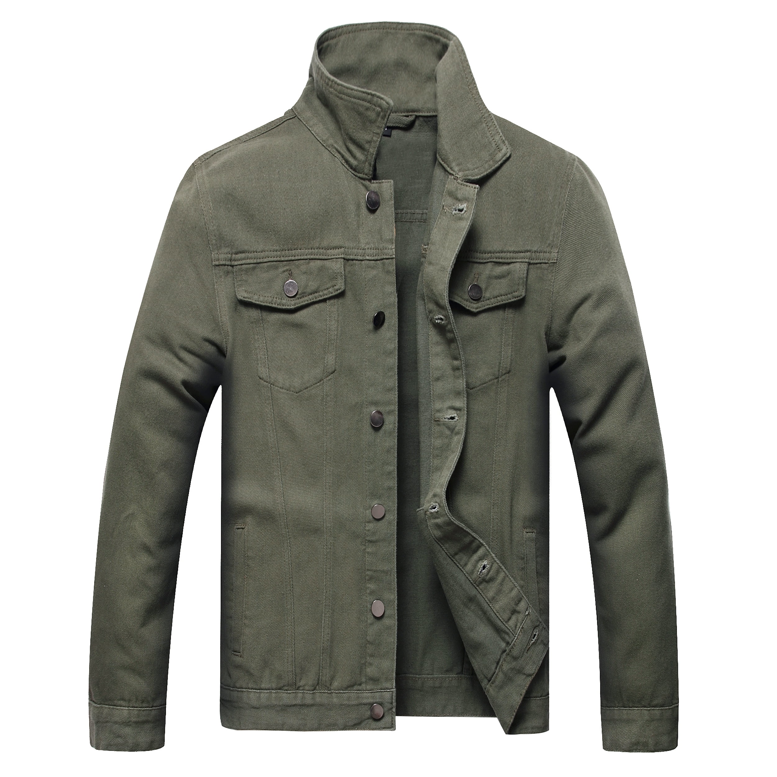LZNEV Jean Jacket for Men, Fashion Mens Denim Jacket Washed Classic ...