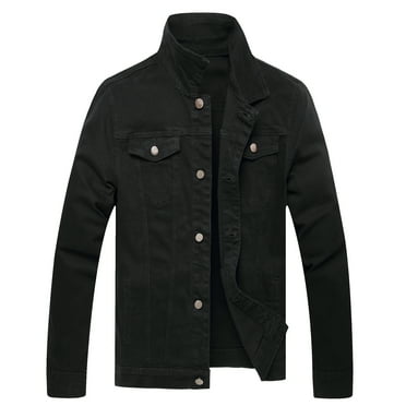 LZLER Casual Jean Jacket for Men Ripped Classic Denim Jacket - Walmart.com