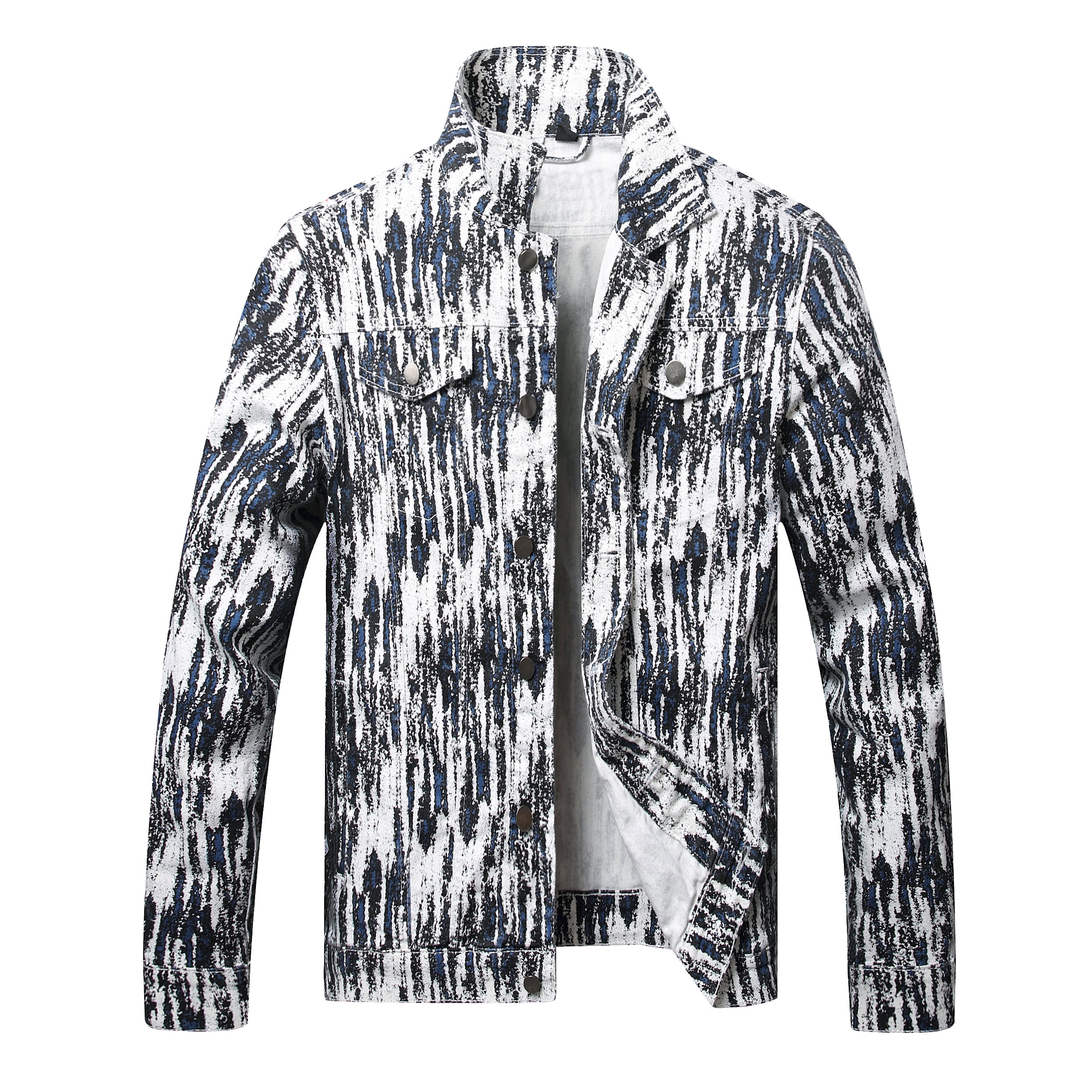 LZNEV Jean Jacket for Men, Fashion Mens Denim Jacket Washed Classic ...