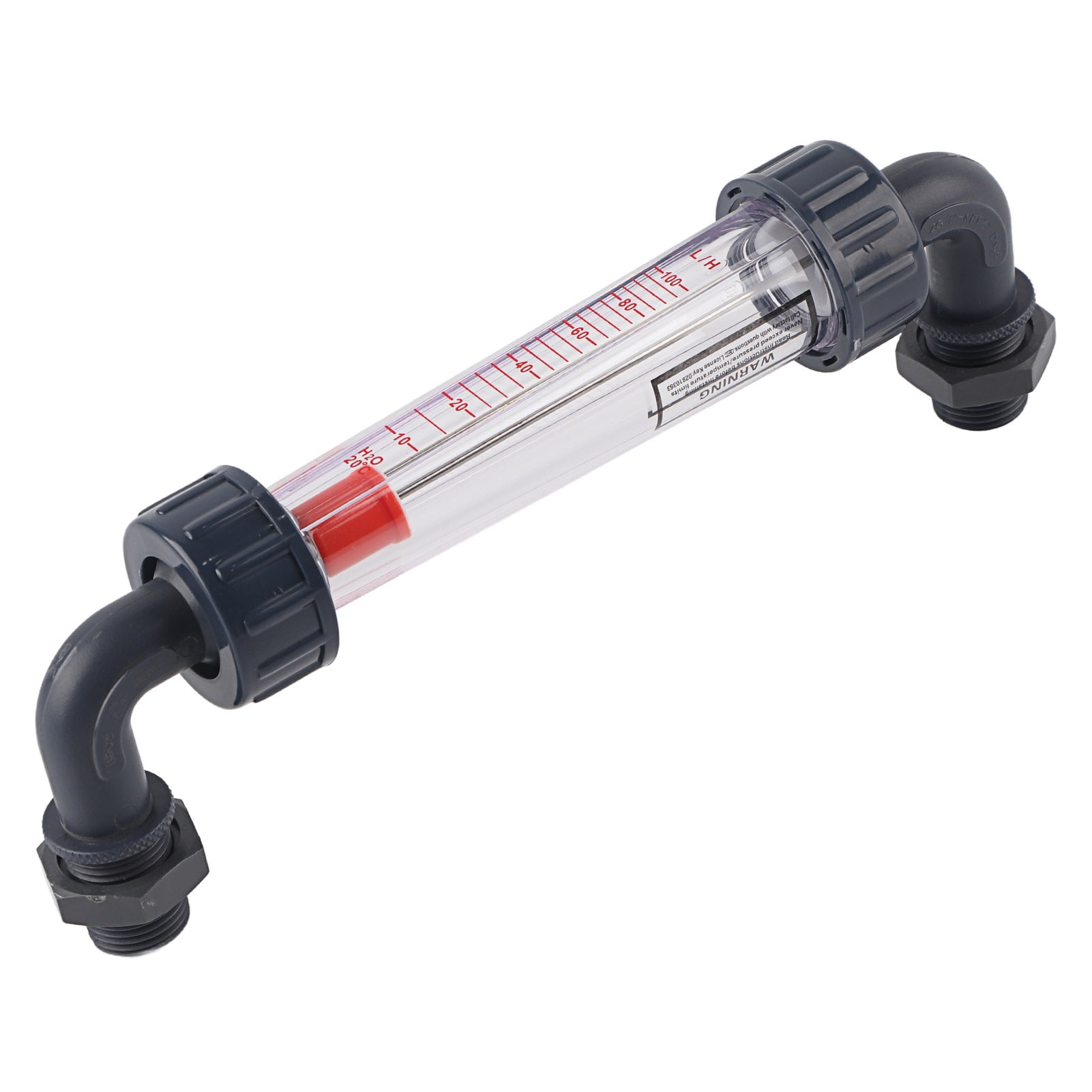 LZS-15W Elbow Liquid Flowmeter ABS Plastic Tube Type Waterflow Meter 10 ...